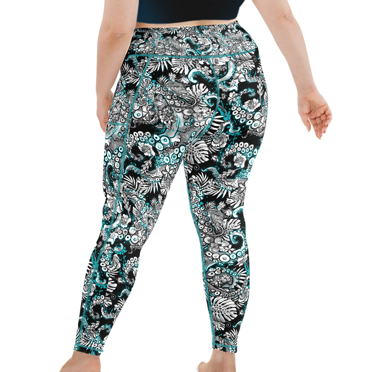 Spacefish Army Womens Electric Blue Octofloral Leggings – House of Scuba