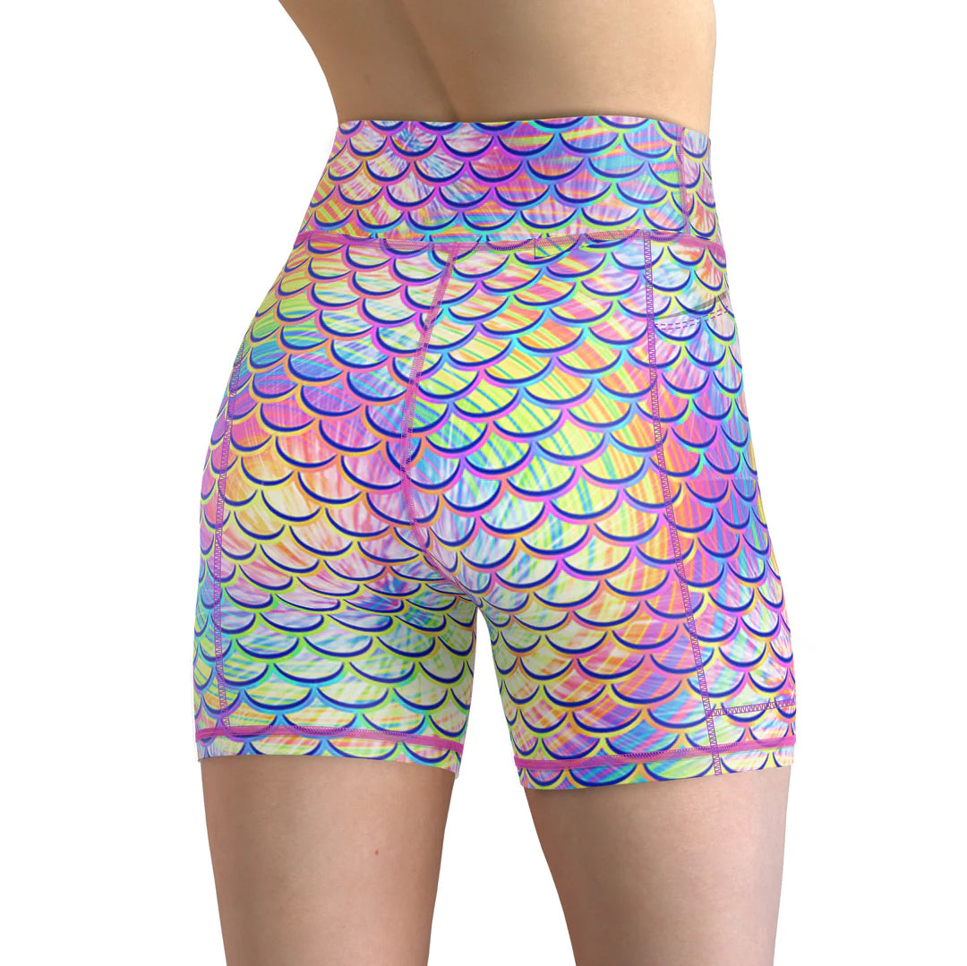 Spacefish Army Womens Psychedelic Mermaid Shorts – House of Scuba